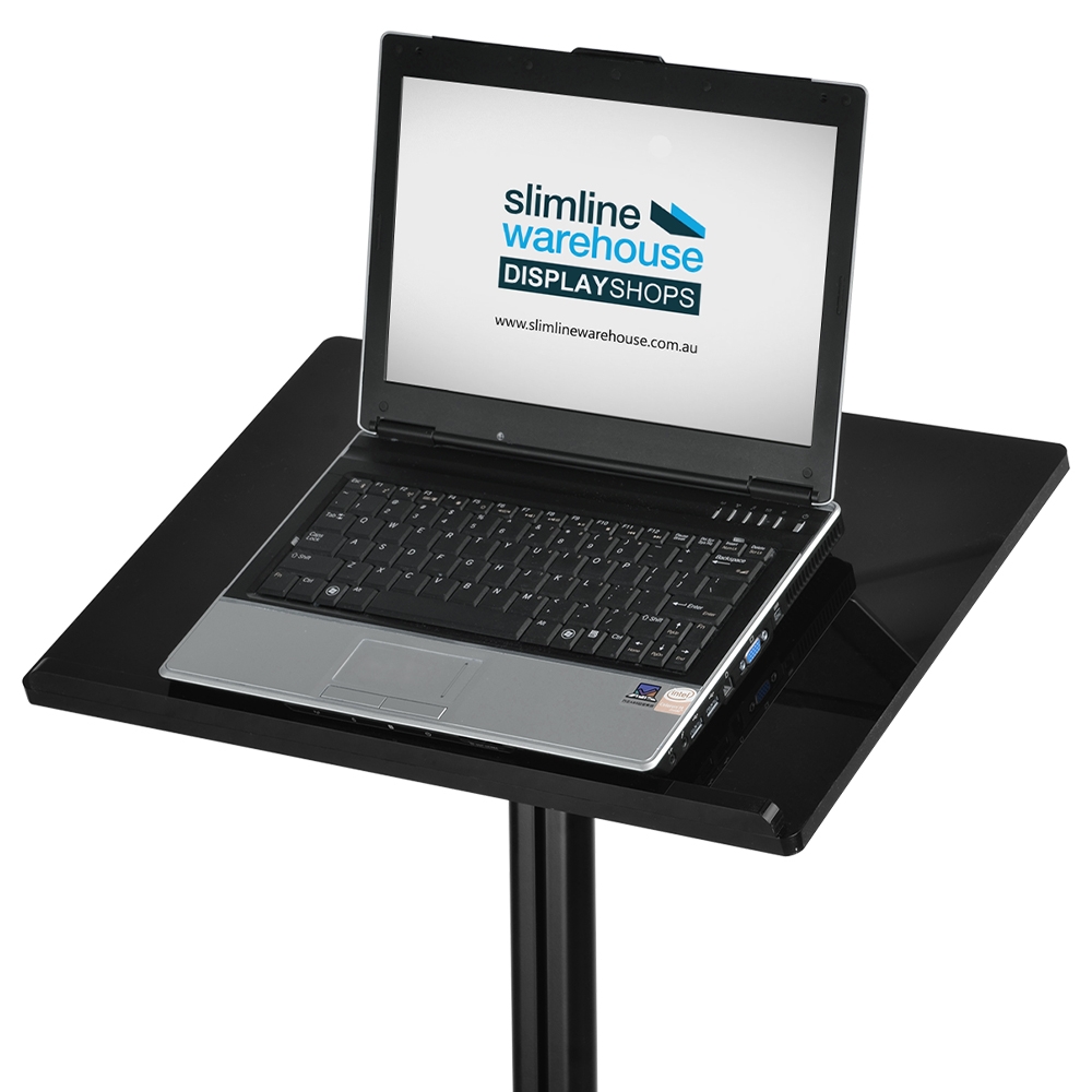 Contemporary Lectern - Black Acrylic Top & Black Base - Ships Today!