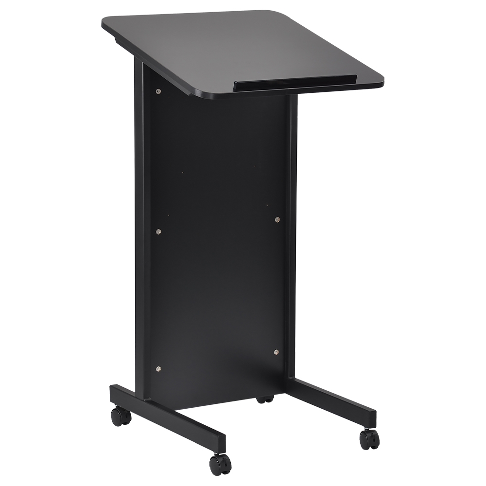 Portable Podium on Wheels - Black Finish - Ships Same Day!