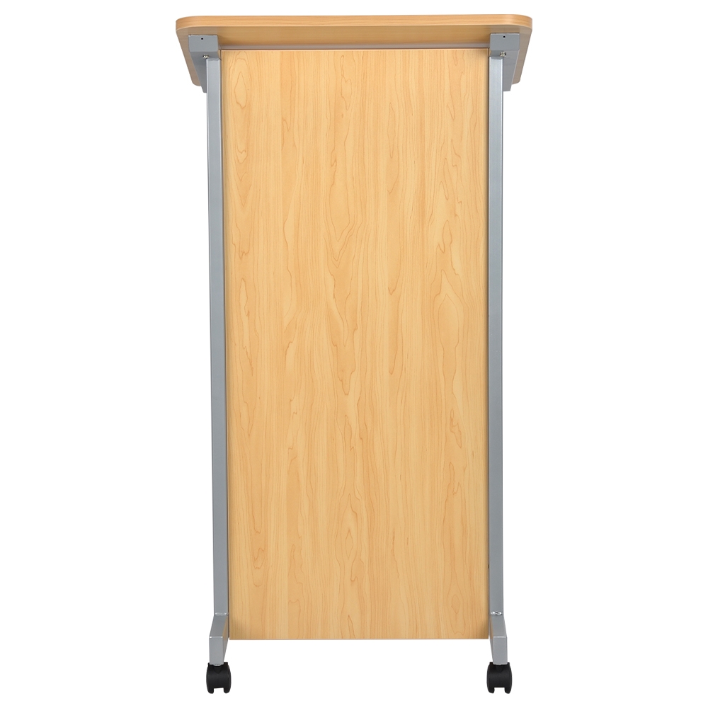 Rolling Lectern - Maple Finish w/Locking Wheels - Ships Same Day!