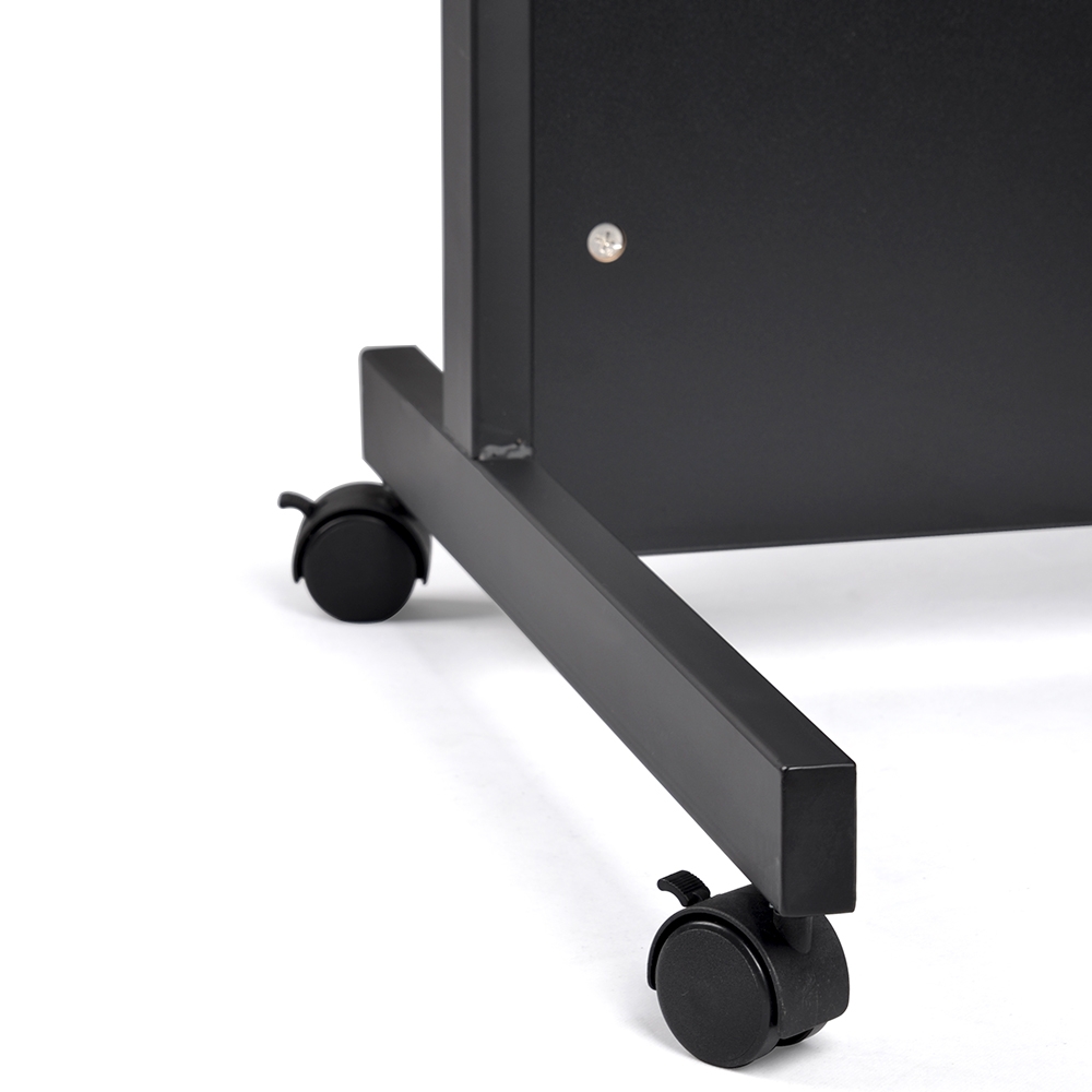 Wheeled Lectern - Black Wood w/ Custom Print Graphics on Front!