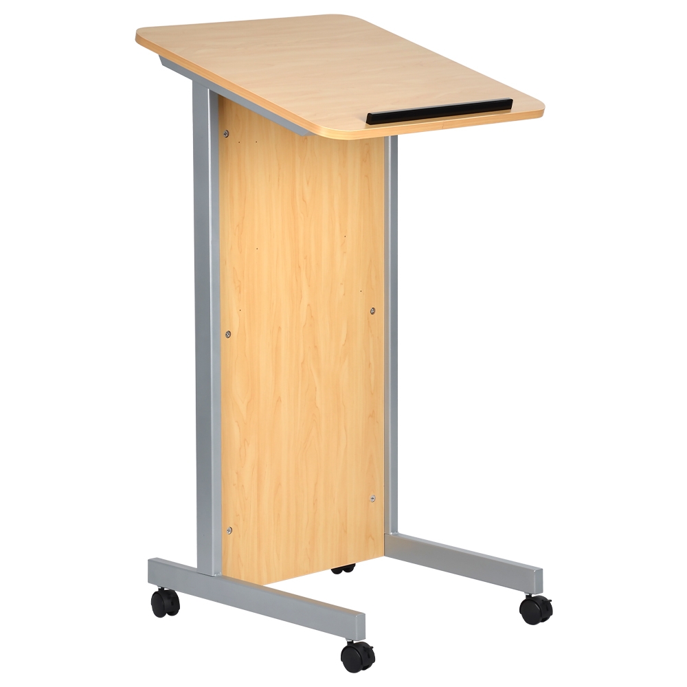 Movable Lectern - Wooden with Maple Finish & Custom Printed Graphic