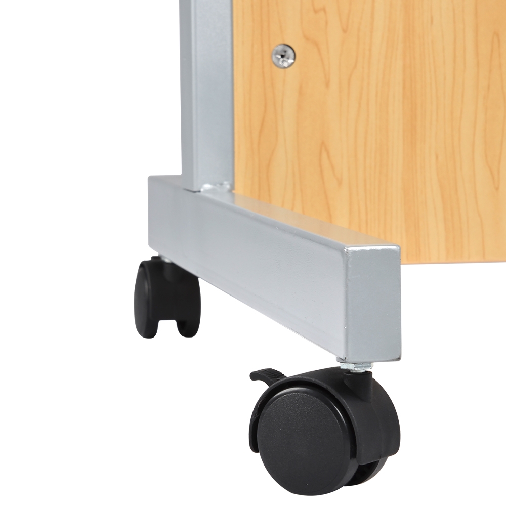 Podium on Wheels - Maple Finish w/A3 Poster Holder - Ships Same Day!