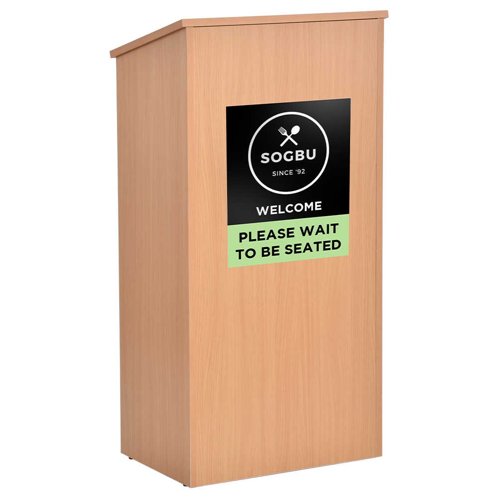 Custom Wood Podiums - Beech Finish w/Custom Printed Graphic Logo!