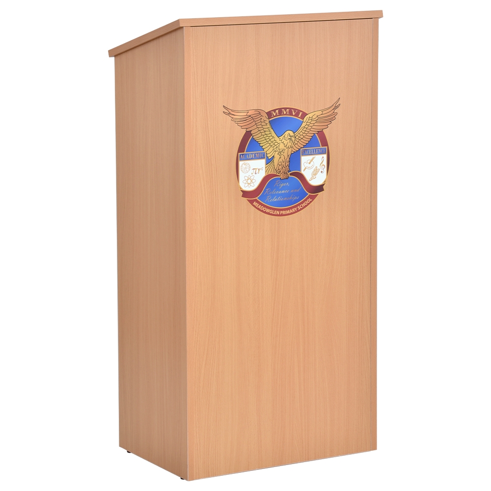 Podium Branding - Beech Wood Lectern w/Custom Printed Graphic Logo!