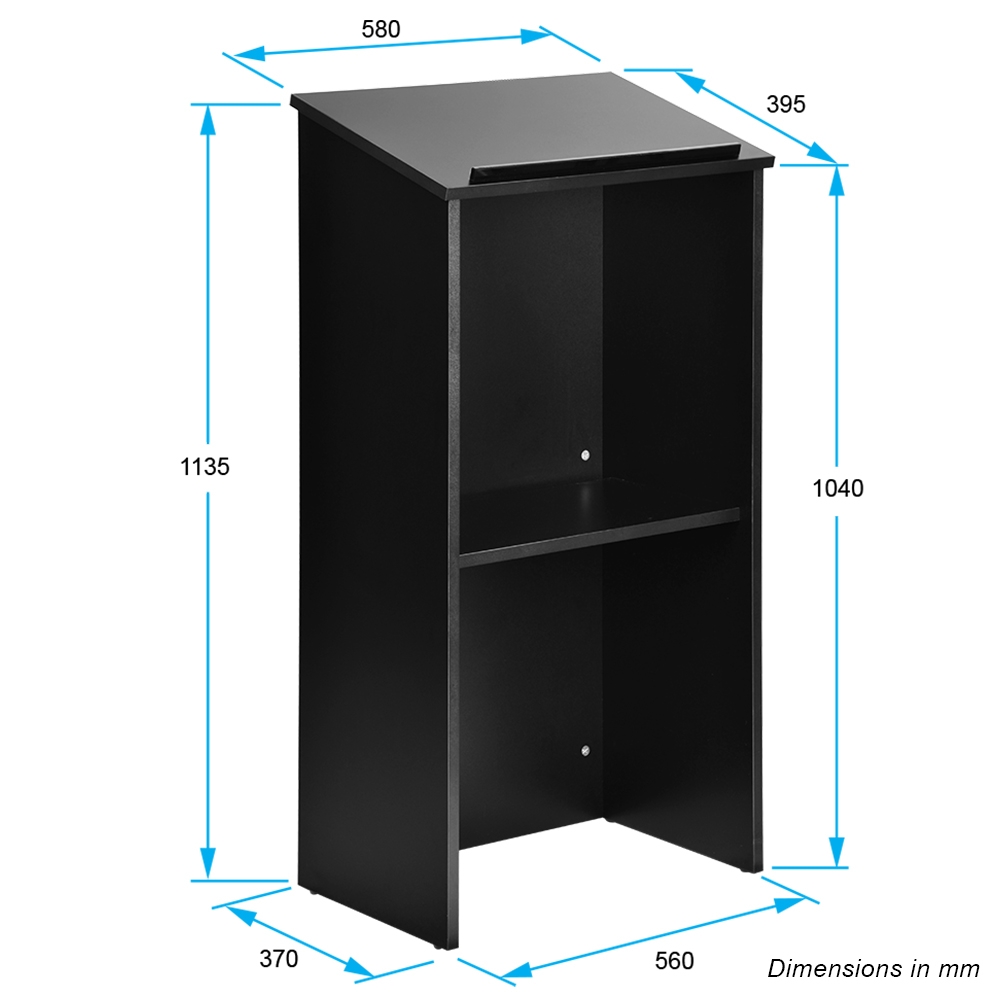 Lectern Branding - Black Wood Podium w/ Custom Printed Front Graphic