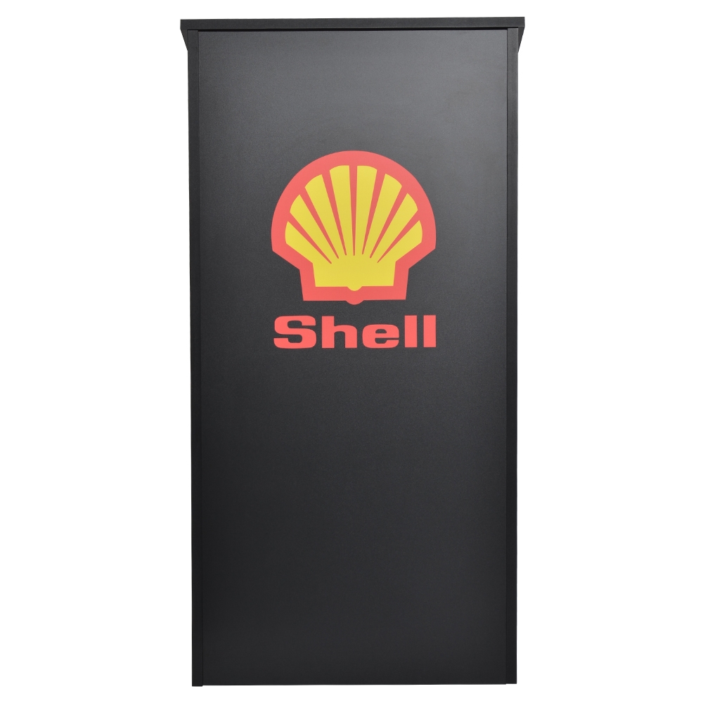 Branded Podium - Black Wood w/ Custom Printed & Cut Graphic Logo