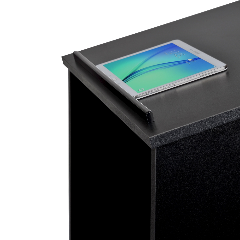 Branded Podium - Black Wood w/ Custom Printed & Cut Graphic Logo