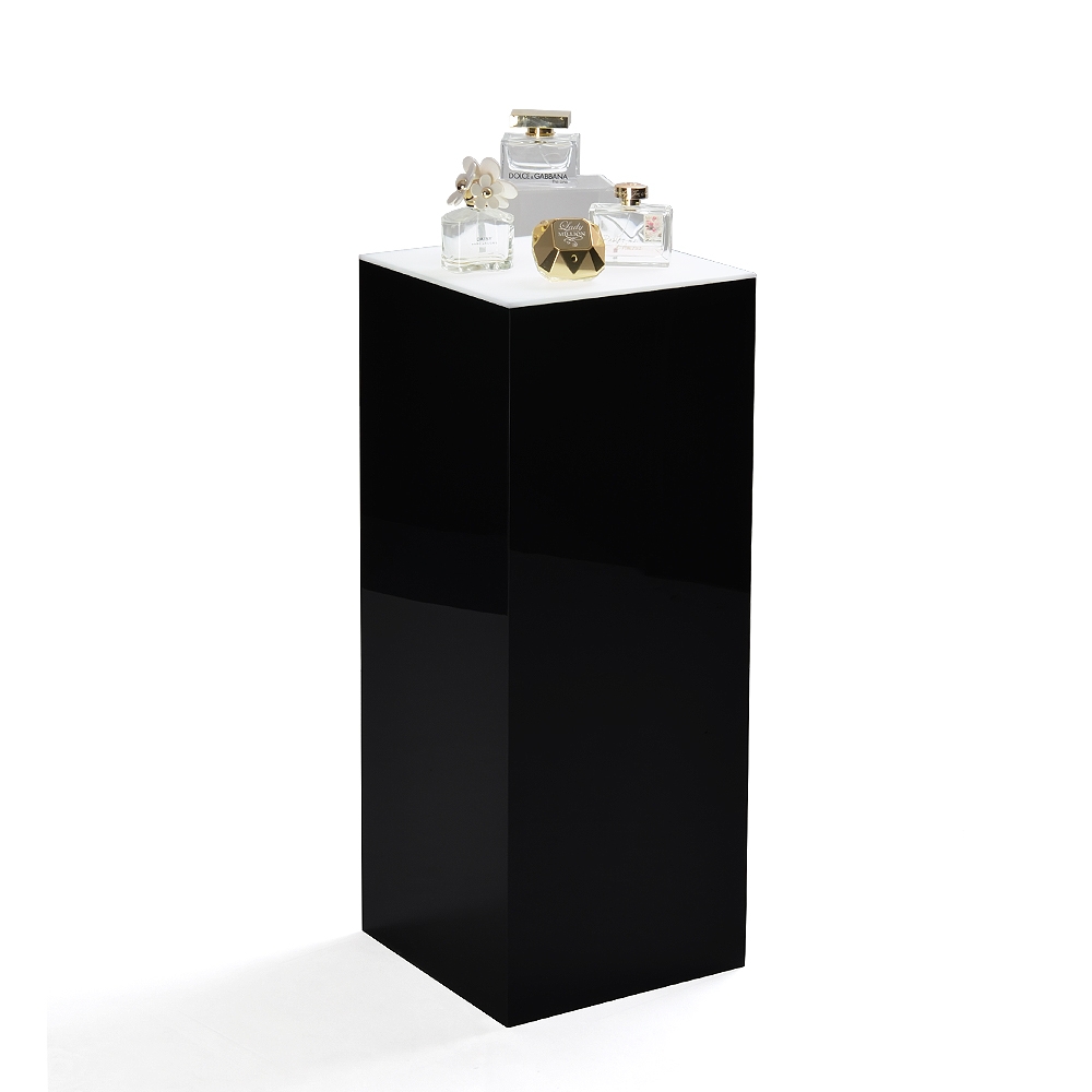 Illuminated Plinth - 76.5cm Black Acrylic - Battery Pack