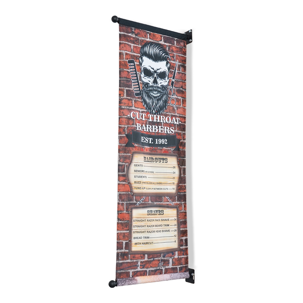 Wall Mounted Banner Systems - Custom 2-Sided 1800 x 570mm Print!
