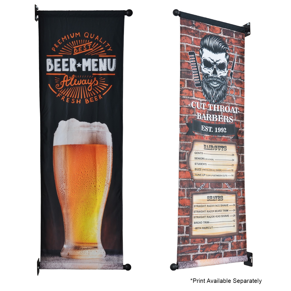 Banner Mounting Kits - (2) 600mm Long Steel Arms - Ships Same Day!