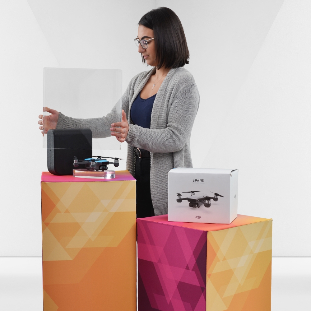 Trade Show Pedestals - 91cm Plinth with Custom Printed Fabric Wrap