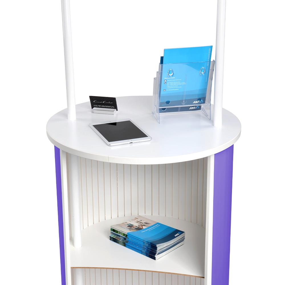 Kiosk Counter Display - Custom Print Vinyl Header & Counter Wrap