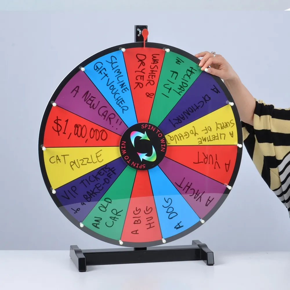 Customizable Prize Wheel Tabletop W 14 Slots Ships Same Day Customizable Prize Wheel Tabletop W 14 Slots Ships Same Day