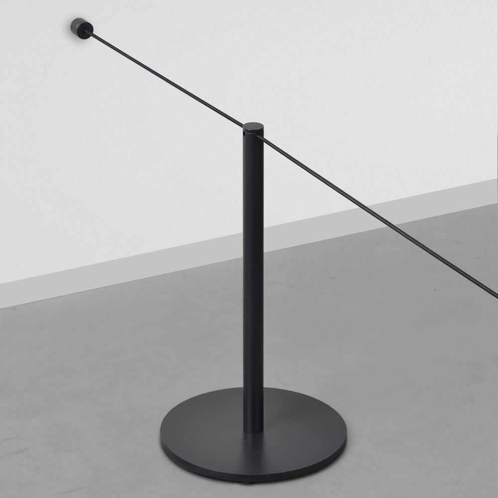 Rope Barrier System - 4 Slim w/15m Black Elastic Cord & Wall Receptors