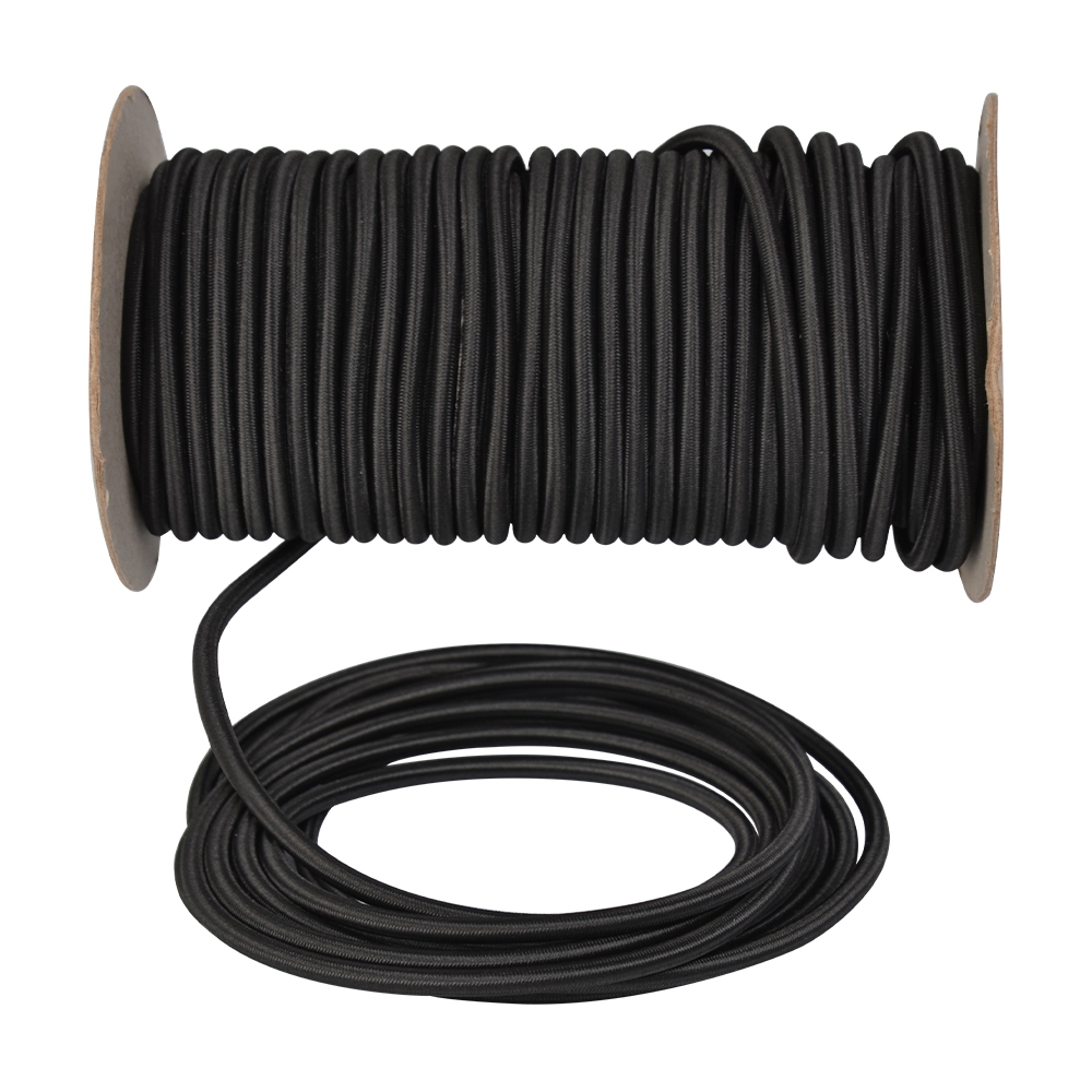 Rope Barrier System - 4 Slim w/15m Black Elastic Cord & Wall Receptors