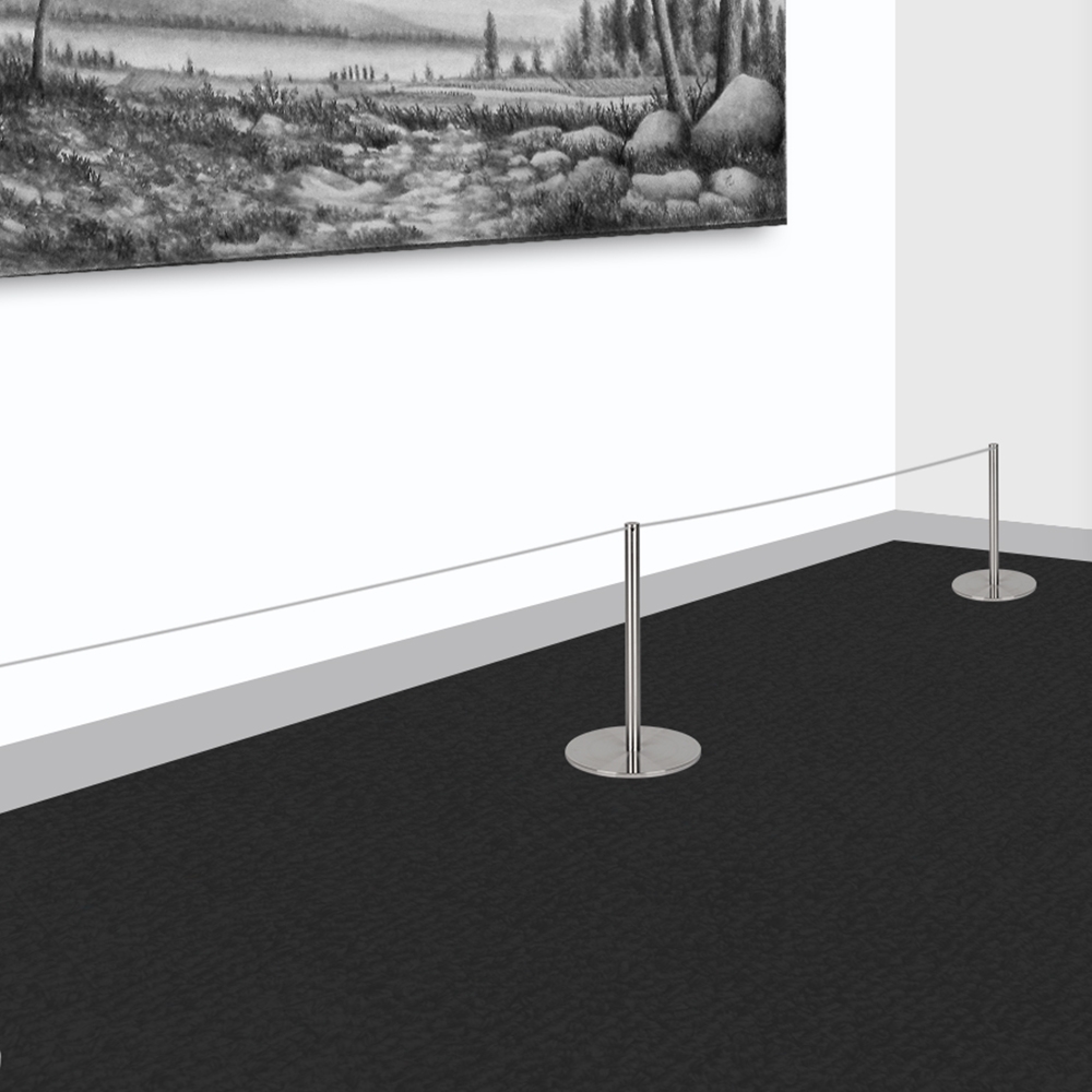 Cordon Off Barrier - 6 Slim Posts & 15m Elastic Cord