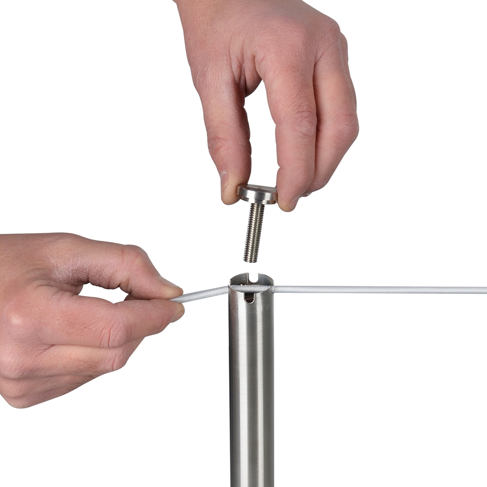 Cordon Off Barrier - 6 Slim Posts & 15m Elastic Cord