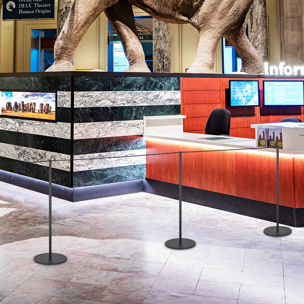 Museum Barrier Systems - 6 Slim Posts & 15m Elastic Cord