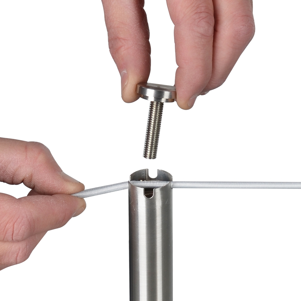 Museum Display Barriers - 8 Slim Posts & 30m Elastic Cord