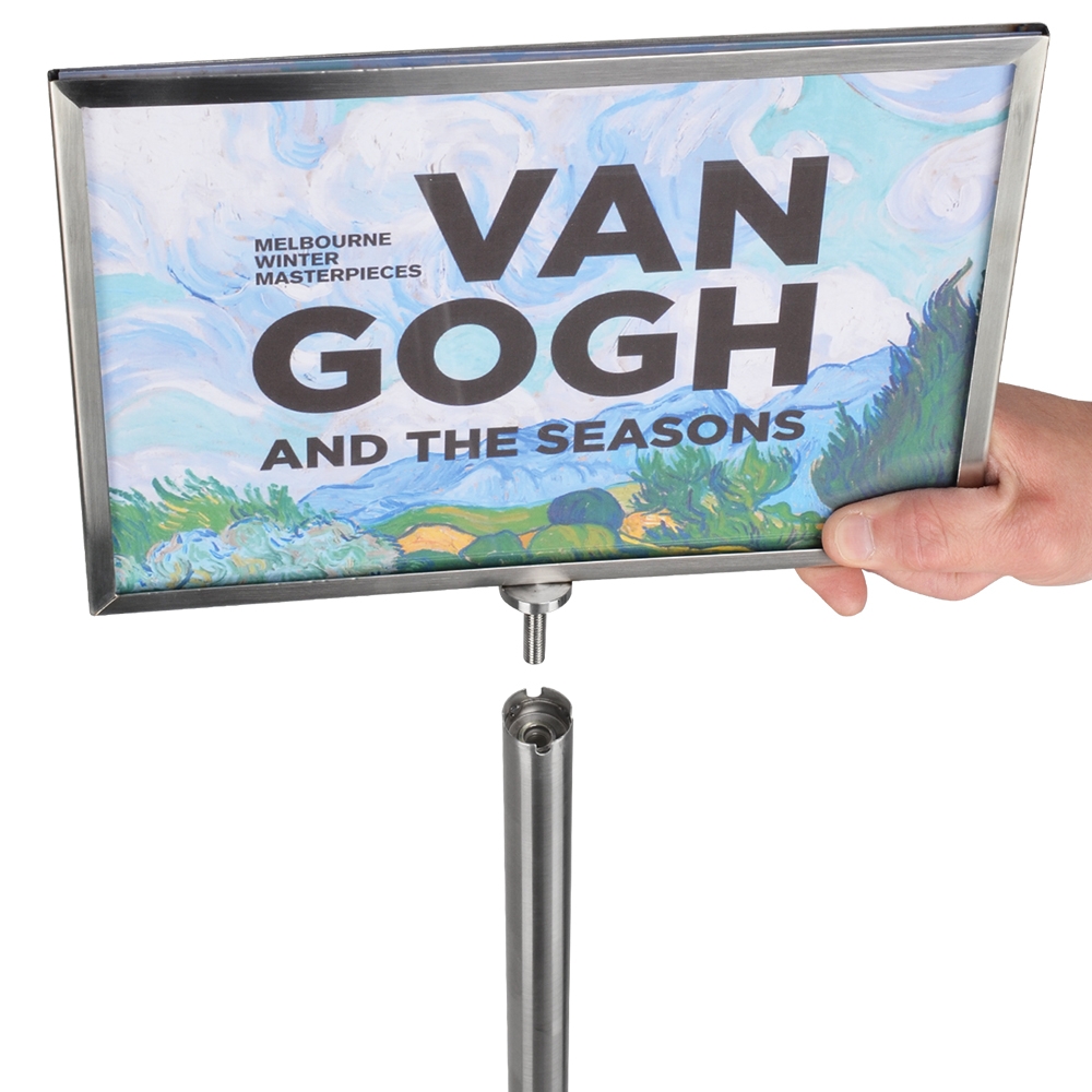 1210mm Display Sign Stands - A4 Silver