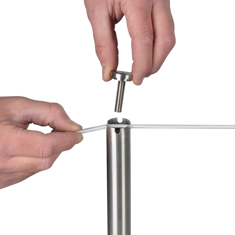 Stanchion Cord - 15m Silver Elastic for Slim Posts