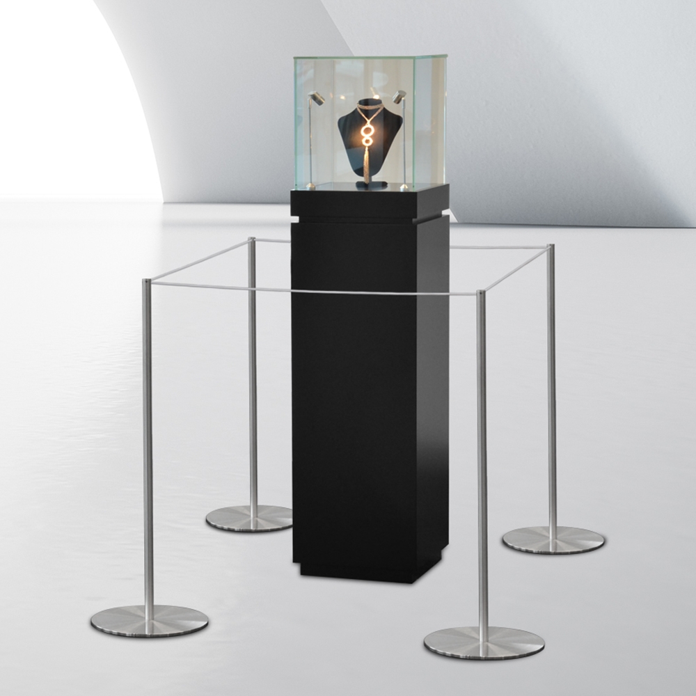 Low Profile Stanchion - 990mm Slim Silver Post