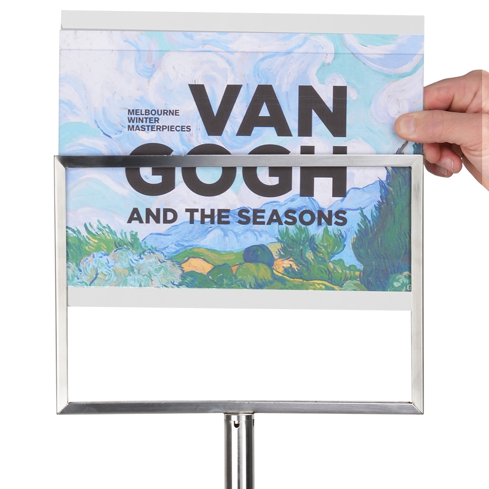 Tensabarrier Sign Frame - A4 Silver - Landscape