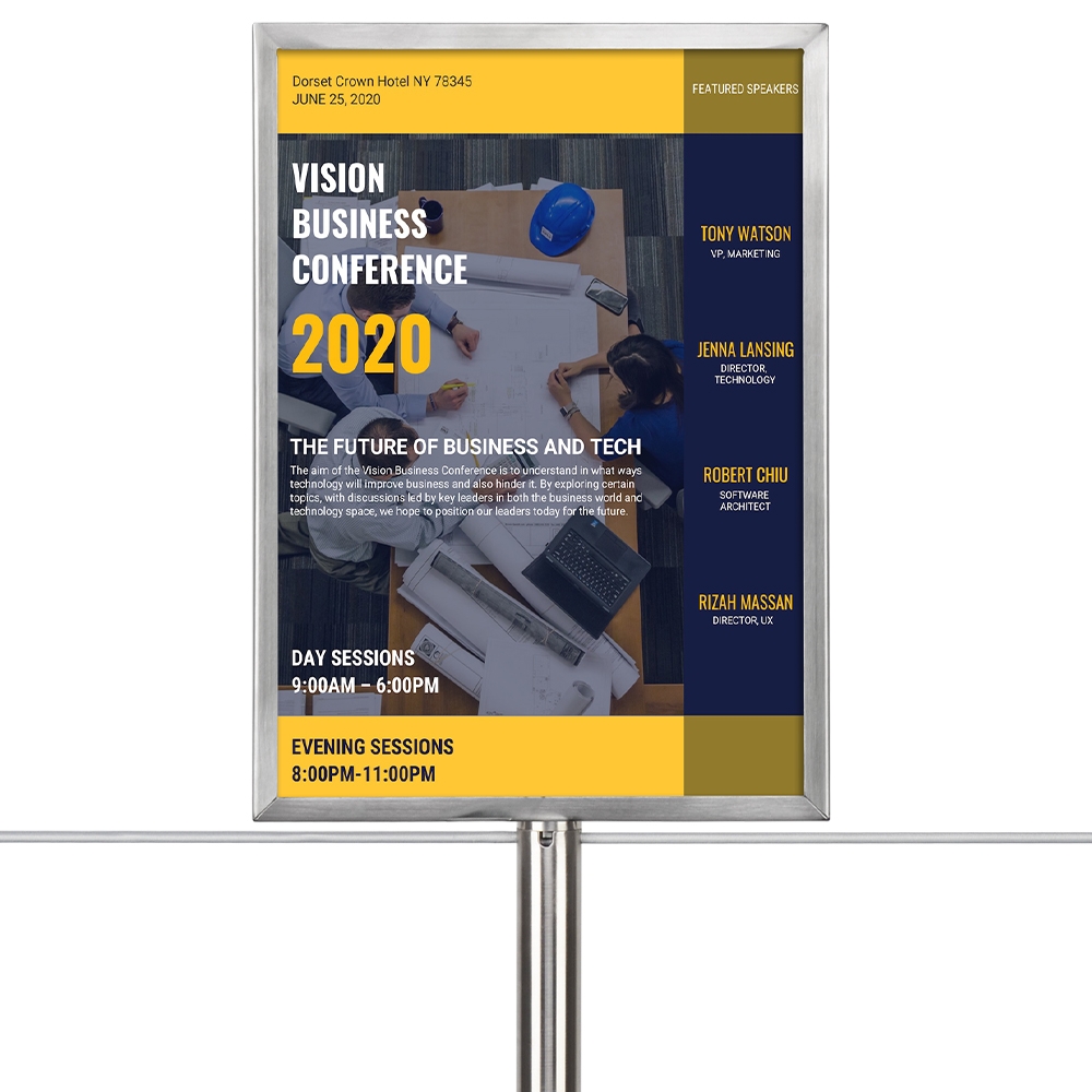 Tensabarrier Sign Holder - Black A4 Portrait Frame