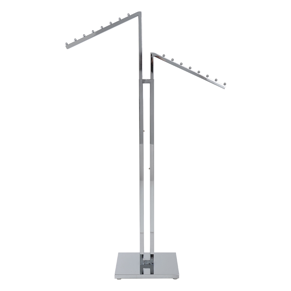 Slant Arm Clothes Rack w/ 2 Waterfall Arms - Adj. Height