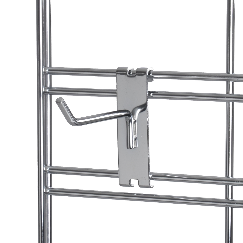 Grid Wall Hooks - 100mm Chrome Steel Hanger- Ships Same Day!