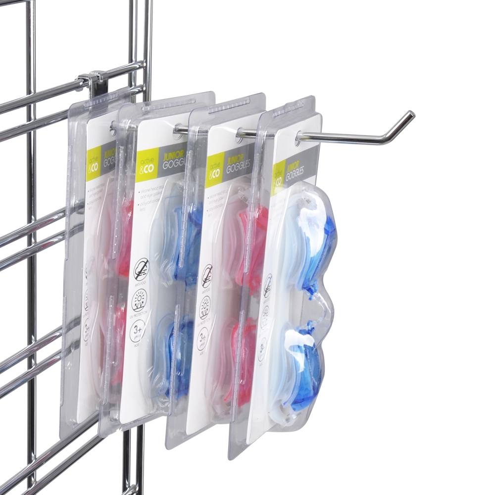 Mesh Display Hooks - 200mm Chrome Steel Grid Hanger- Ships Same Day!