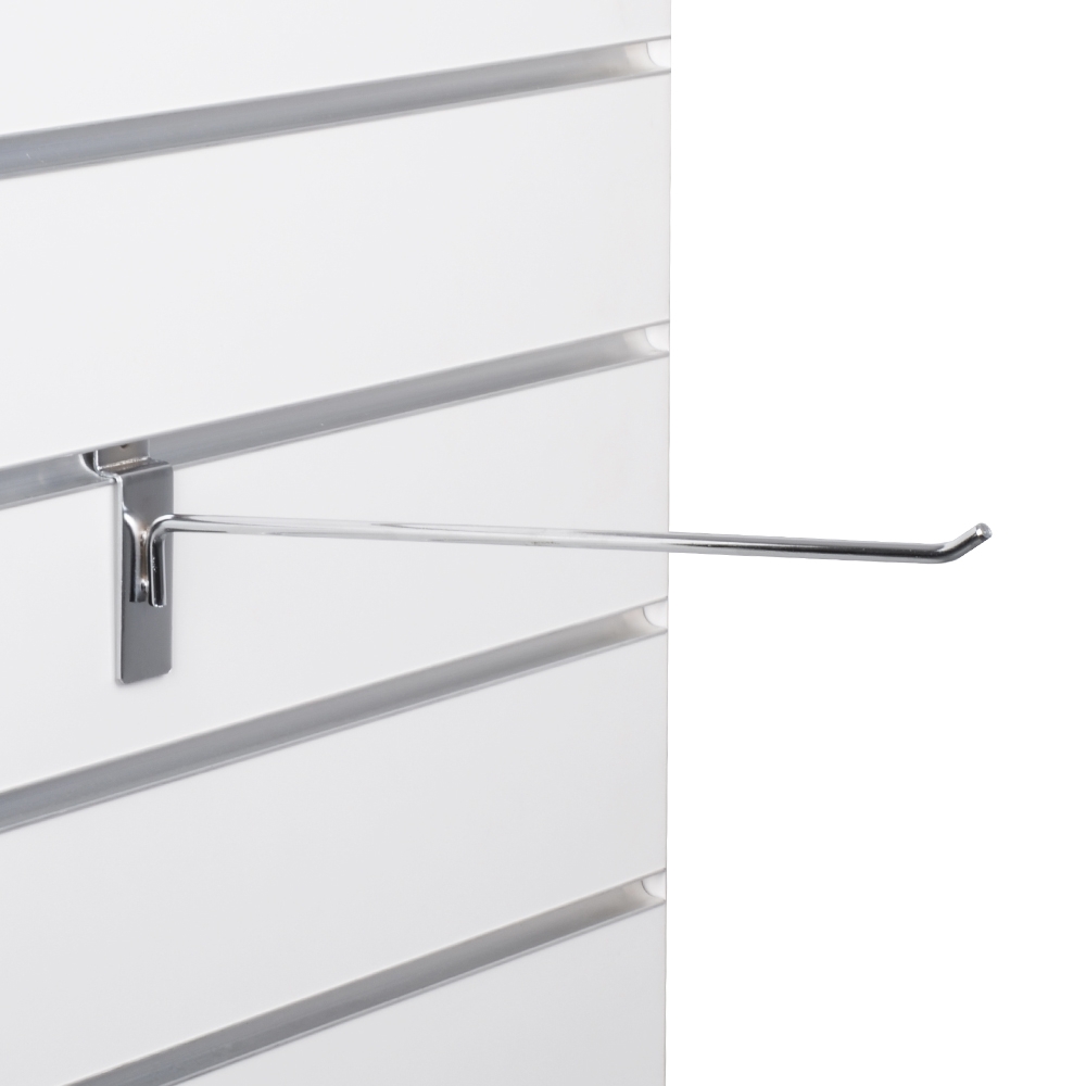Slatwall Display Hooks - 300mm - Chrome Finish - Ships Same Day!