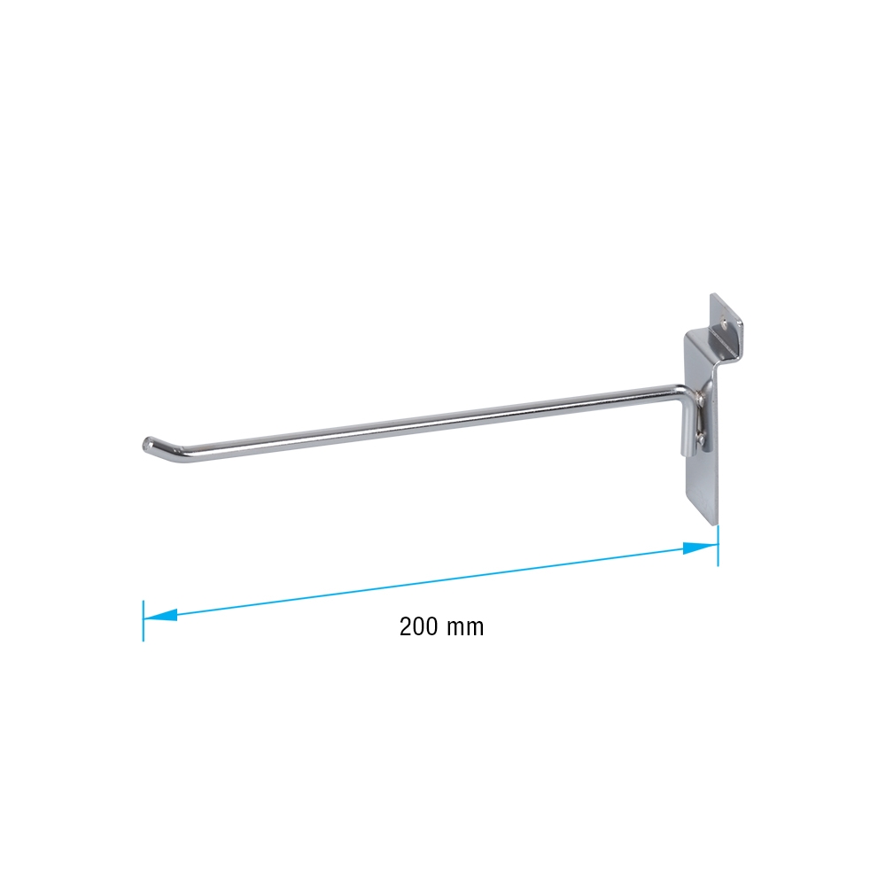 Slat Panel Hooks - 200mm - Chrome Finish - Ships Same Day!