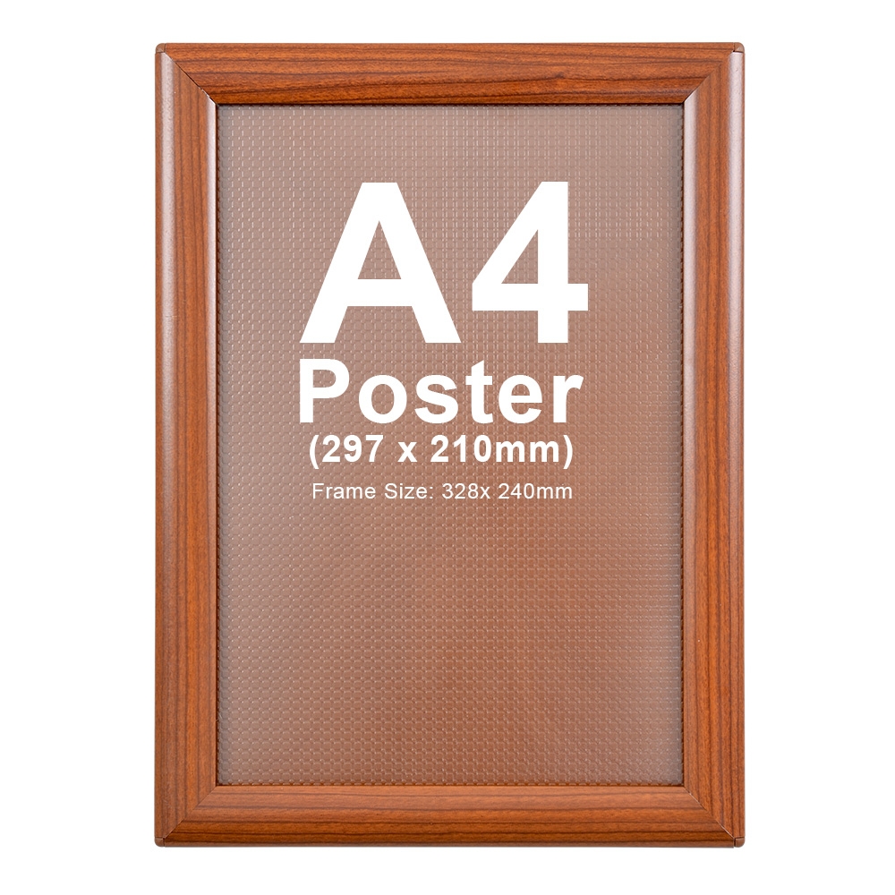 A4 Display Frame - Wood Grain Clipframe - Counter or Wall