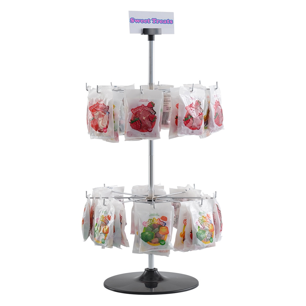 Rotating Display Rack with Hooks