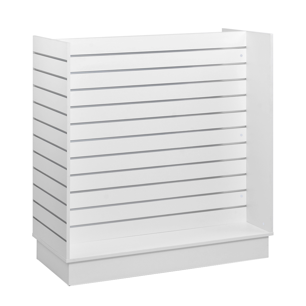 Free Standing Slatwall - White - 136 x 126 x 61cm - Ships Same Day!
