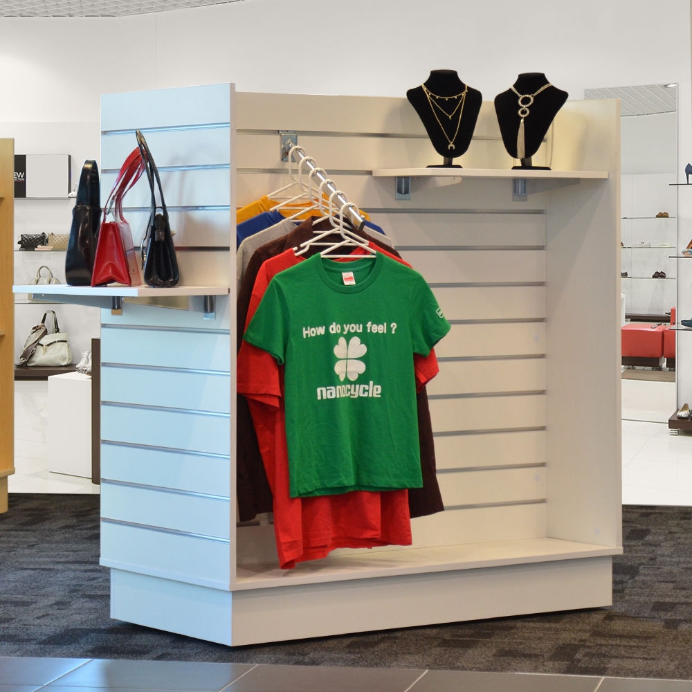 Slatwall Store Fixtures - White - Wheeled Base - Ships Same Day!