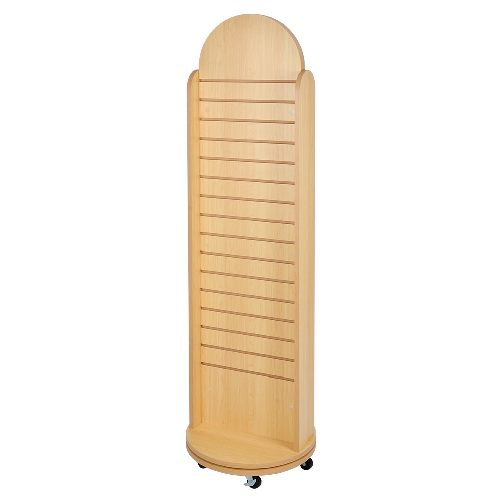 Rotating Slatwall - Maple - 2-Sided w/Wheeled Base - Ships Same Day!