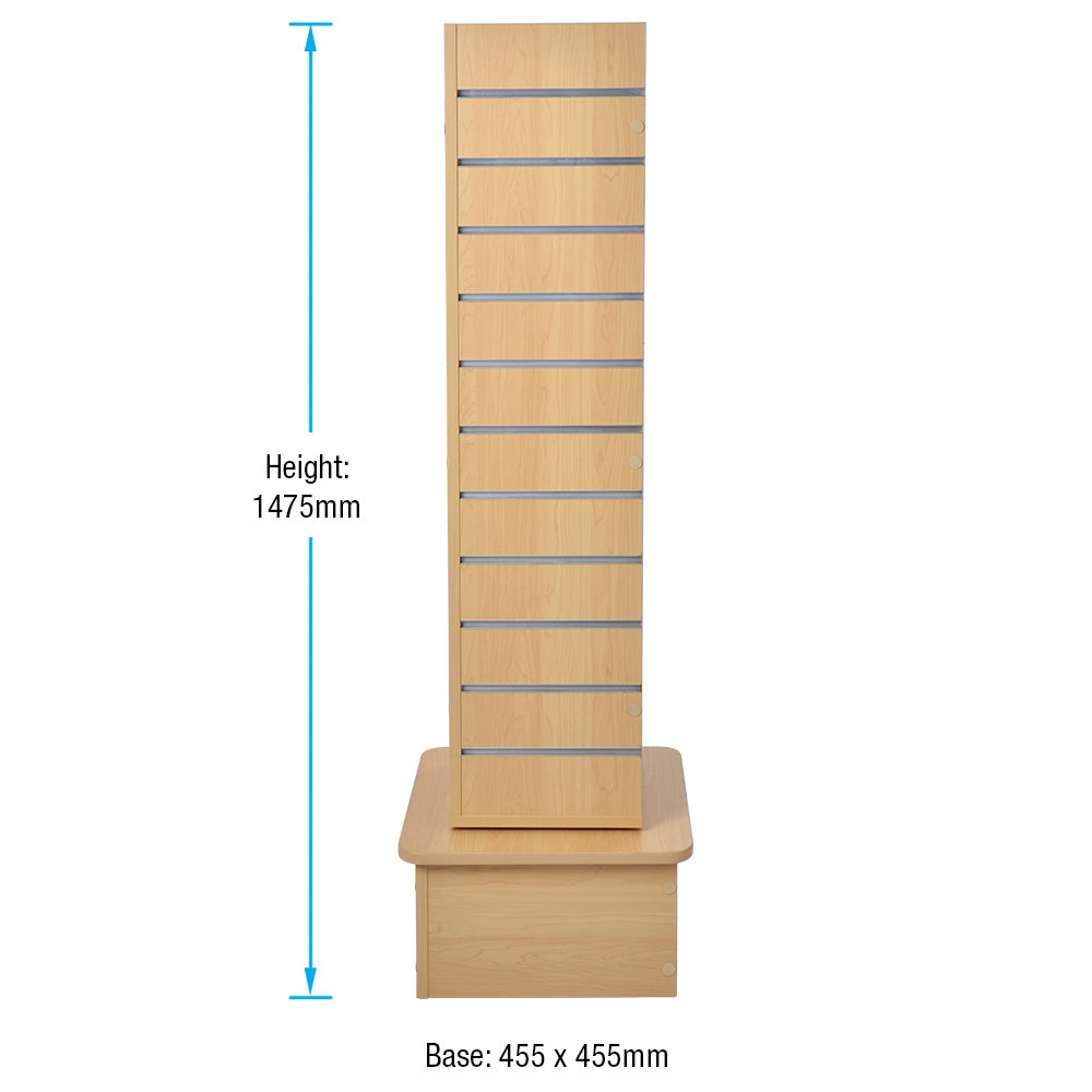 Slatwall Display Tower - Maple - 4-Sided Spinning Stand - Ships Same Day!