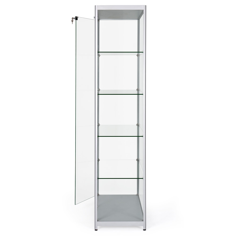 Commercial Display Cases - 2m Silver Frame & Locking Door