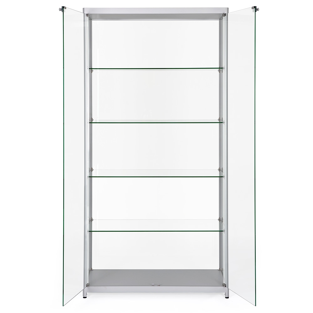 Commercial Display Cases - 2m Silver Frame & Locking Door