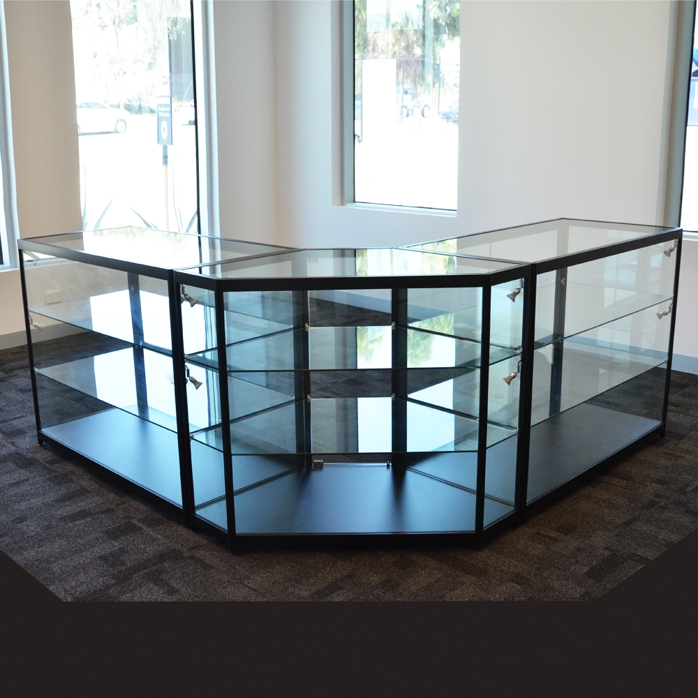 Glass Store Counter - Locking Retail & POS Fixture - Modular