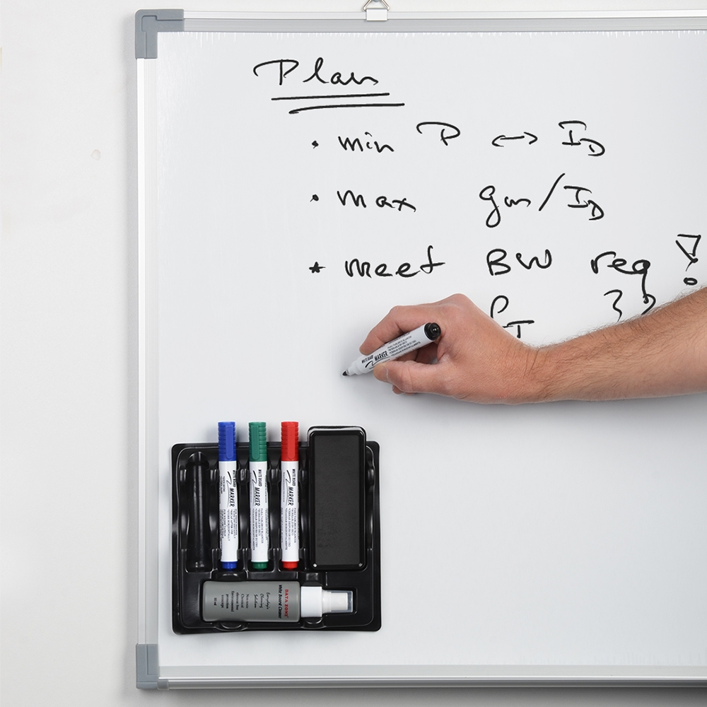 Dry Erase Marker Kit - 4 Pens, Eraser, Cleaner