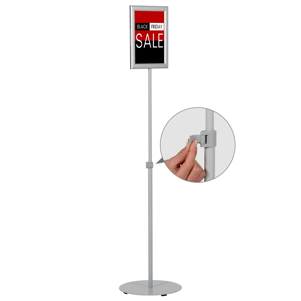 A4 Sign Stand – Adj. Height – Silver – Ships Same Day!
