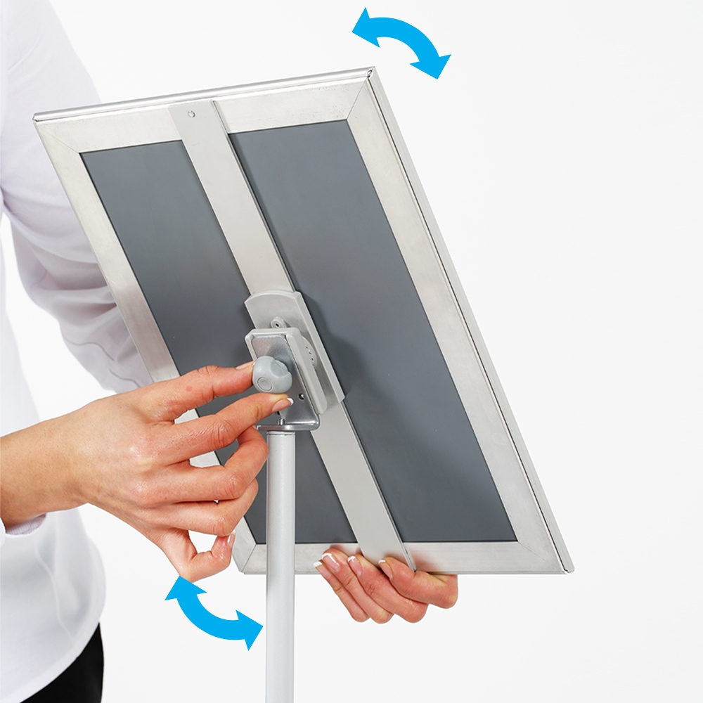 A4 Holder Stand– Adj. Height – Silver -Ships Same Day!