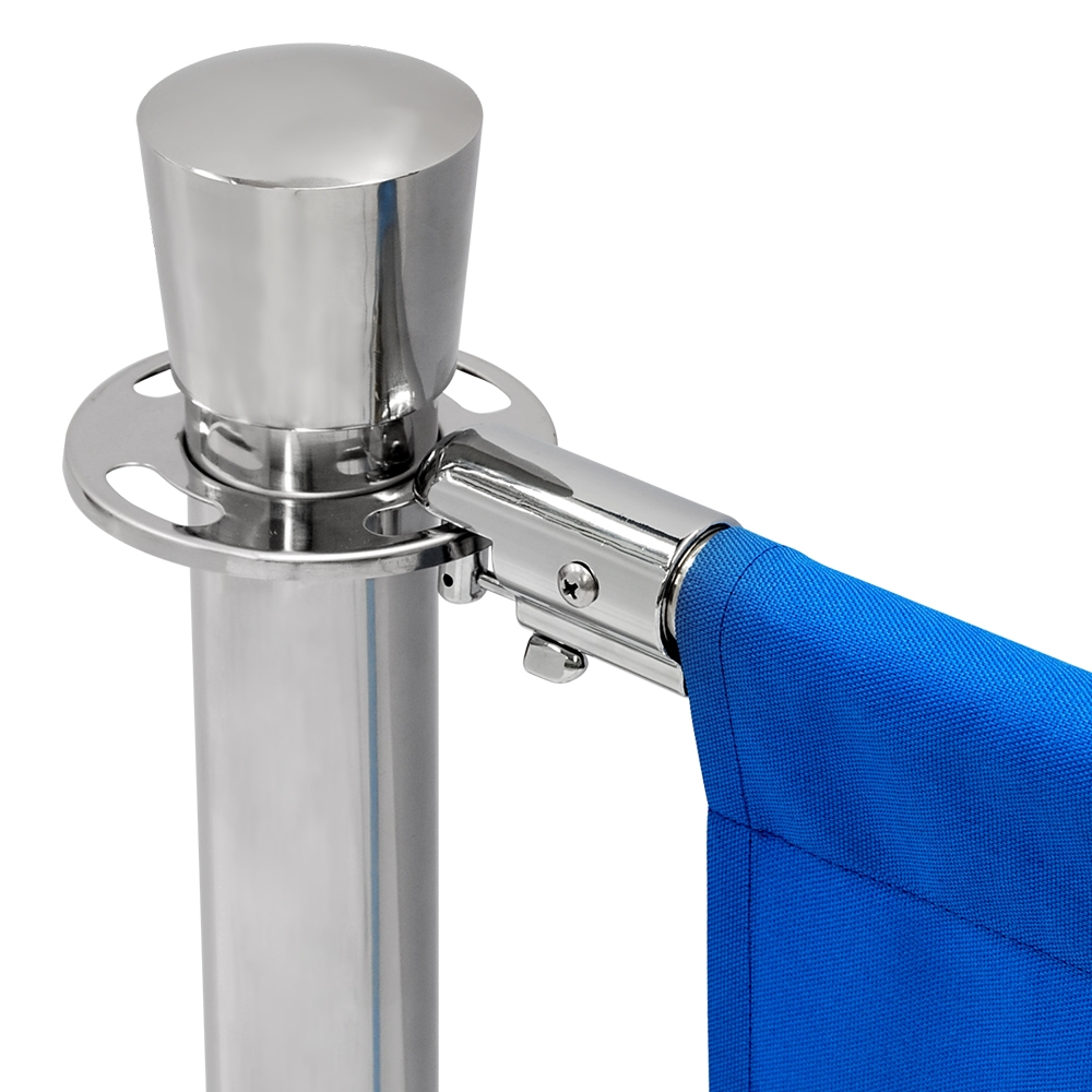 Custom Cafe Barriers – 2 Chrome Posts & Printed Banner!