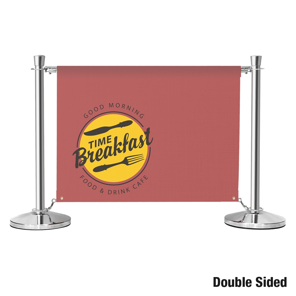 Cafe Wind Barriers – 2 Posts & 2-sided Printed Banner!
