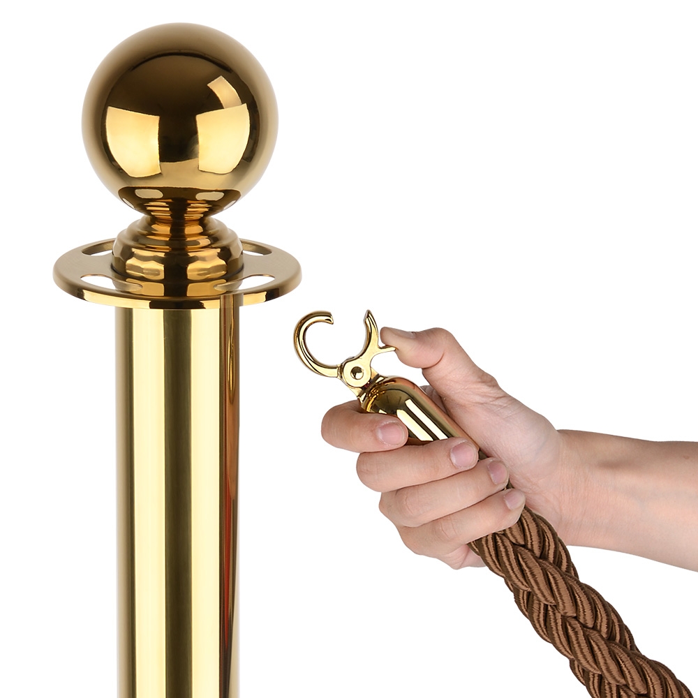 Queue Management Ropes – 2m Brown Braided – Ships Today!