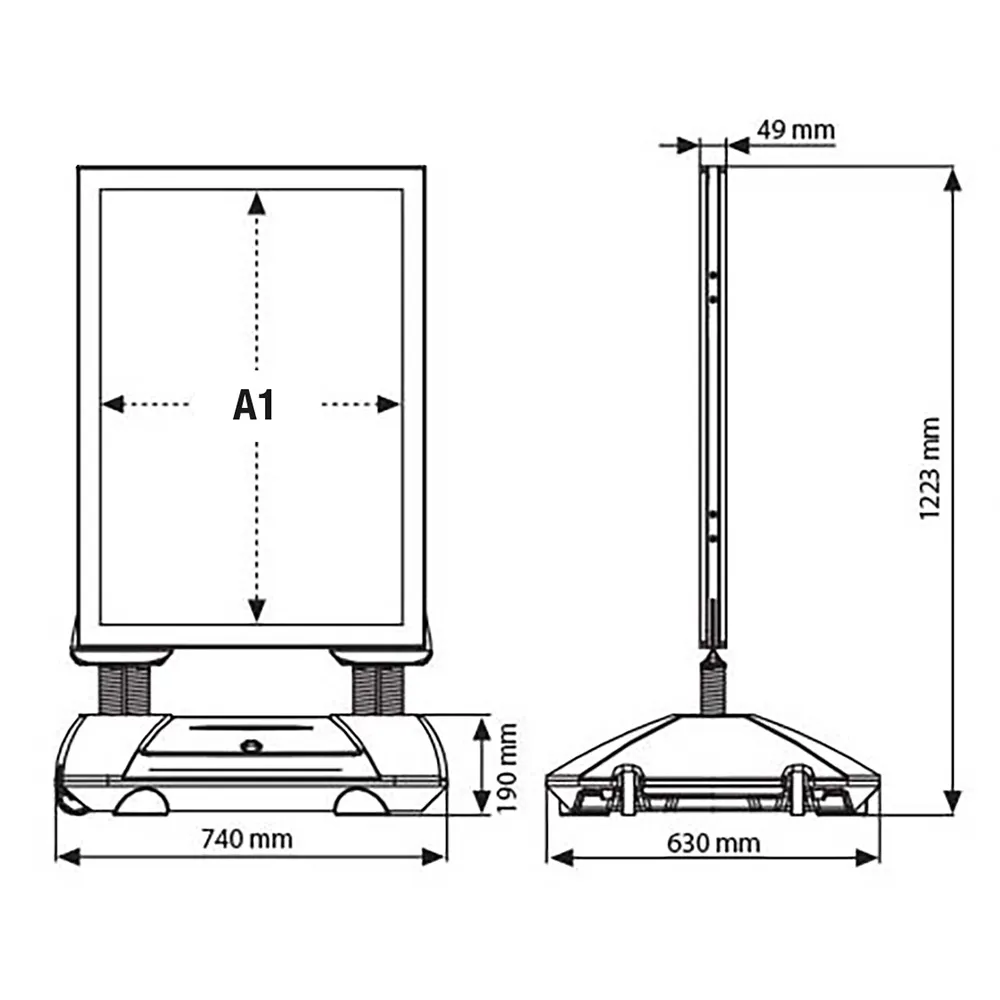 LED Pavement Sign – 2-Sided A1 w/ Waterbase – Ships Today