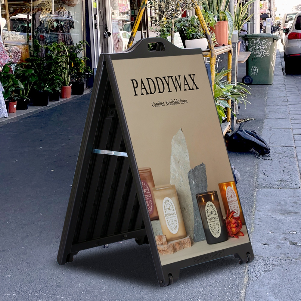 Plastic Folding Sidewalk Signs – w/ 2 Printed Boards!